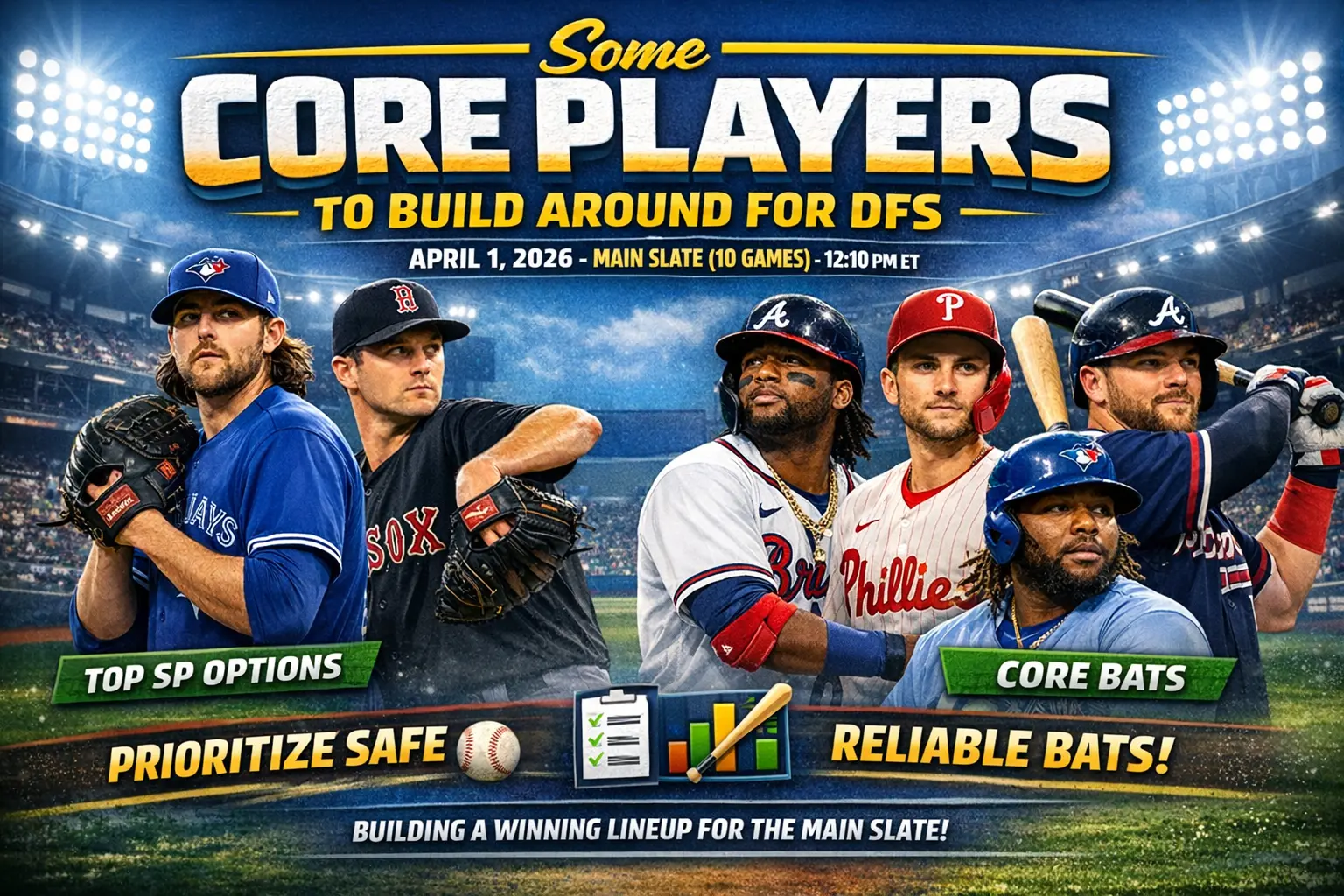 Some MLB Core Players to Build Around for DFS — April 1, 2026 ...